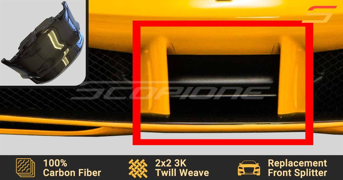 Scopione Carbon Fiber Front Center Splitter for Ferrari 488 GTB & Spider
