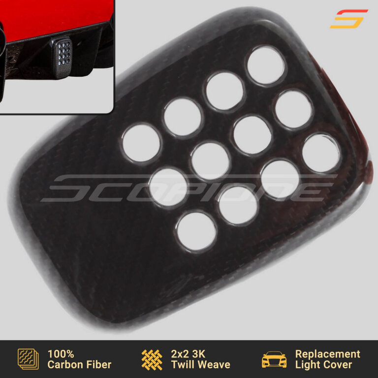 Scopione Carbon Fiber Rear Fog Light Cover for Ferrari 488 GTB Pista Spider