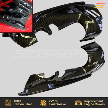 Scopione Carbon Fiber Side Engine Covers for Ferrari 488 Pista Spider