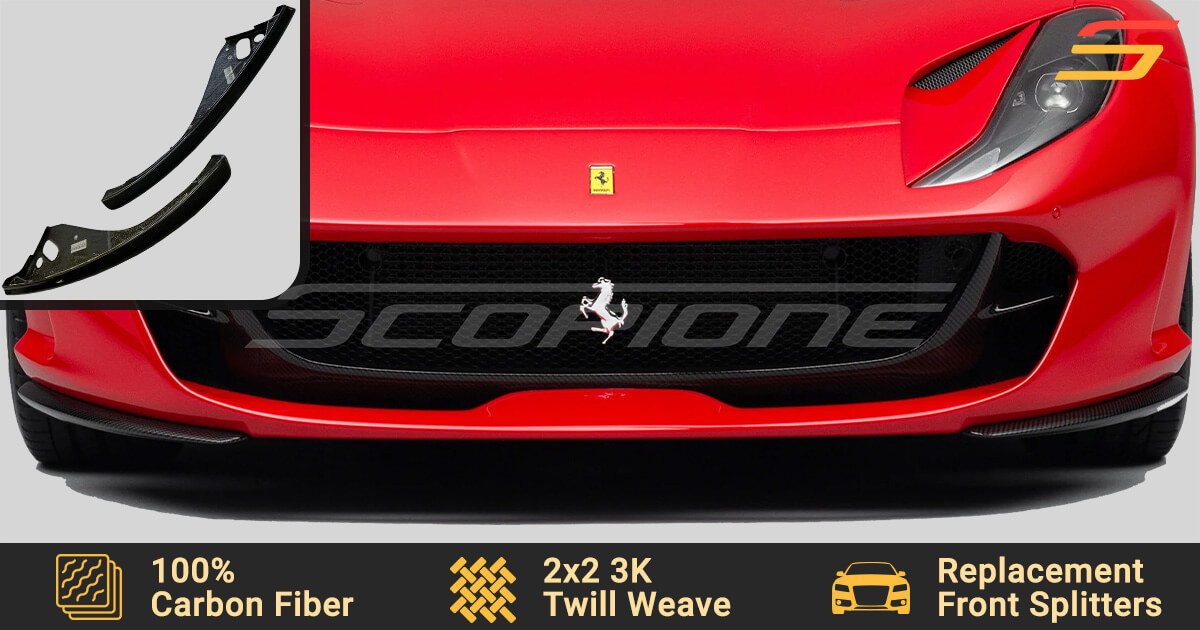 Scopione Carbon Fiber Front Splitters for Ferrari 812 GTS & Superfast