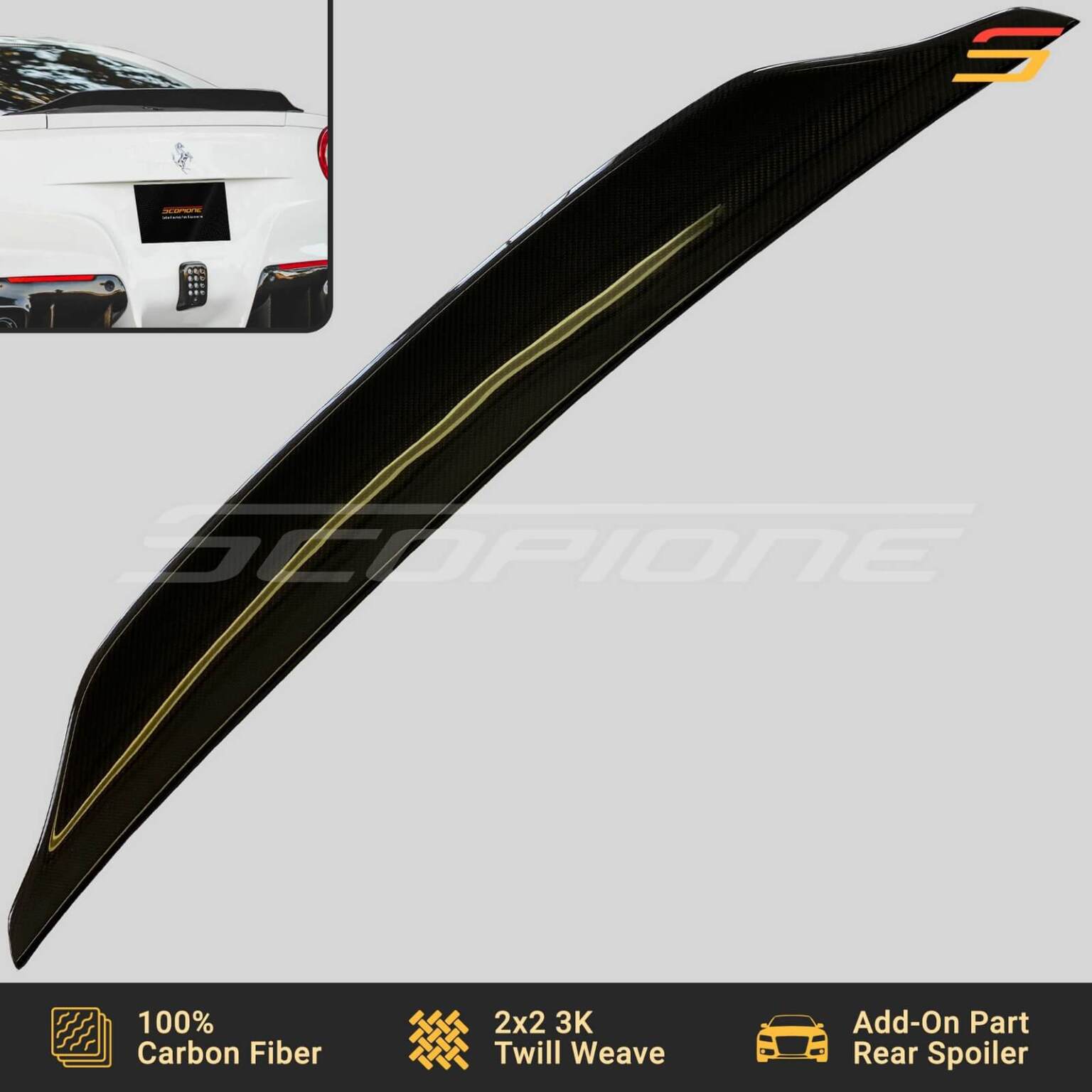 Scopione Carbon Fiber Rear Trunk Spoiler for Ferrari F12 Berlinetta