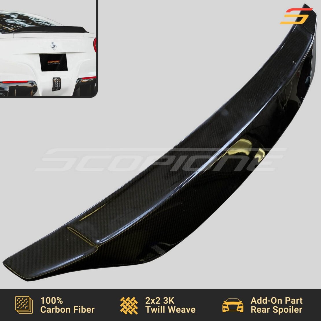 Scopione Carbon Fiber Rear Trunk Spoiler for Ferrari F12 Berlinetta