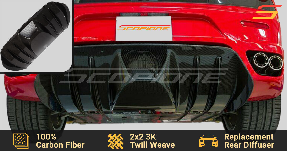 Scopione Carbon Fiber Rear Bumper Diffuser for Ferrari F430