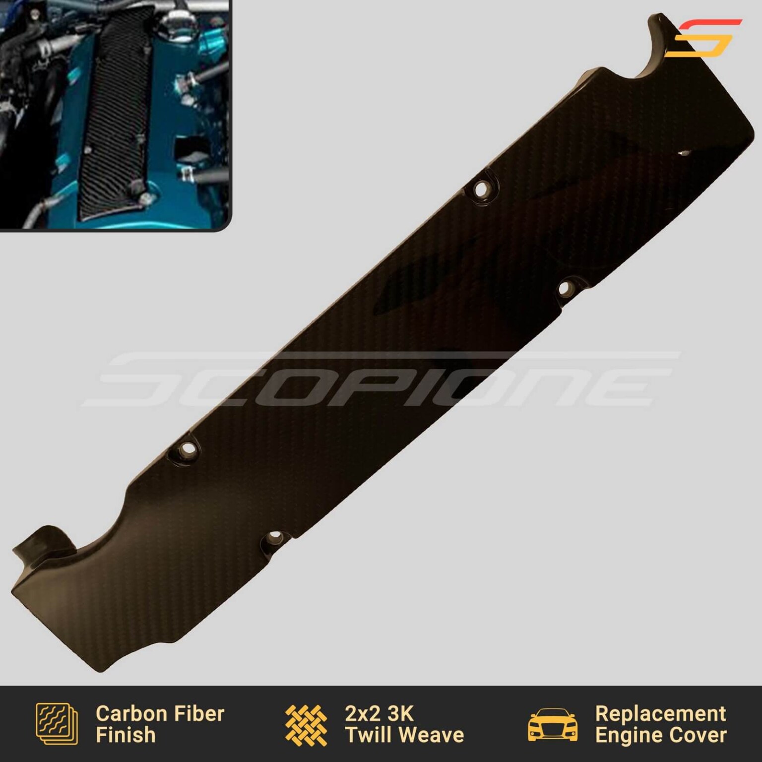 Scopione Carbon Fiber Coil Engine Cover for Honda S2000 AP2