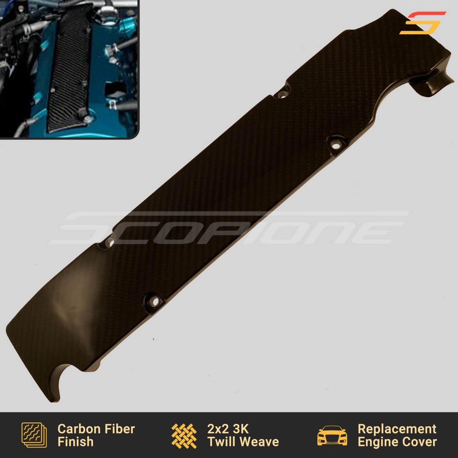 Scopione Carbon Fiber Coil Engine Cover for Honda S2000 AP2