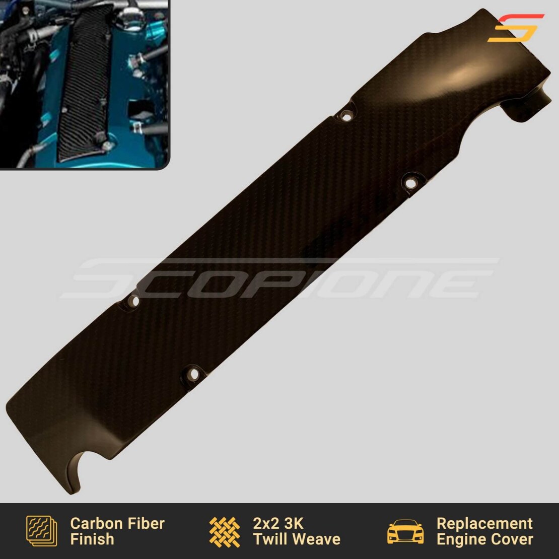 Scopione Carbon Fiber Coil Engine Cover for Honda S2000 AP2