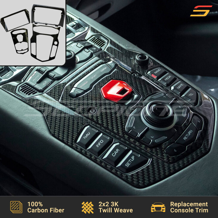 Scopione Carbon Center Console Trim Covers Kit for Aventador