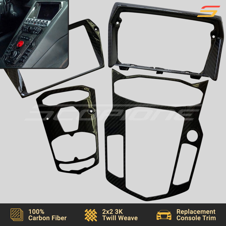 Scopione Carbon Dashboard Console & Door Trim Kit | Aventador