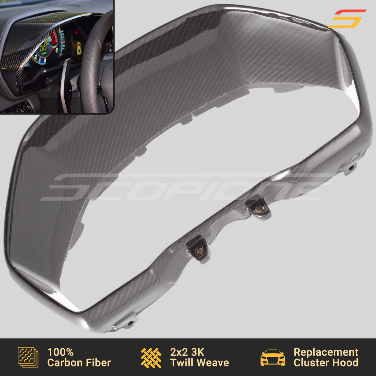 Scopione Carbon Dashboard Console & Door Trim Kit | Aventador