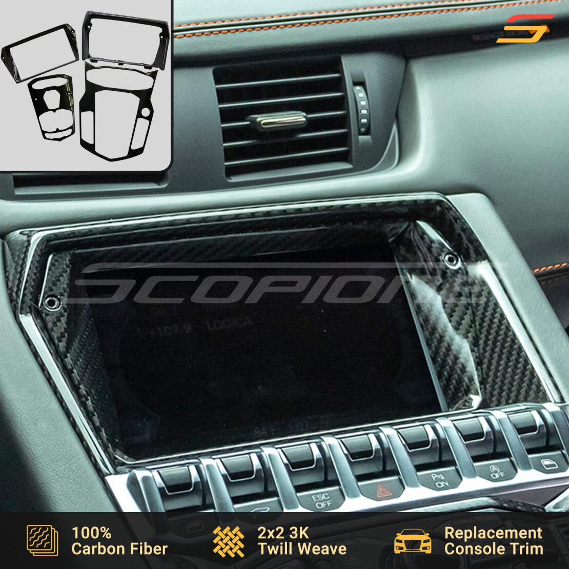 Scopione Carbon Dashboard Console & Door Trim Kit | Aventador