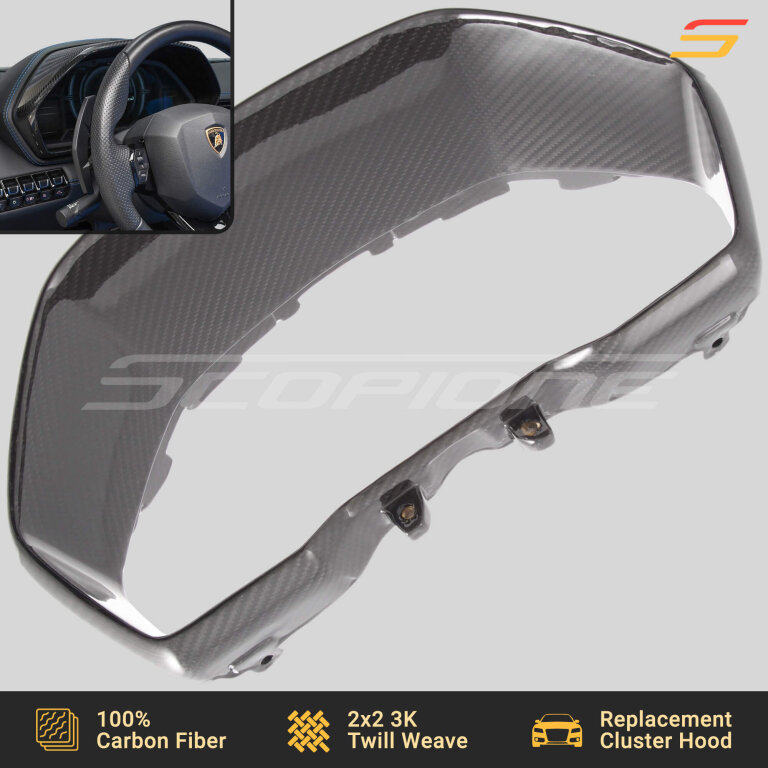 Scopione Carbon Fiber Dash Gauge Cluster Hood for Aventador