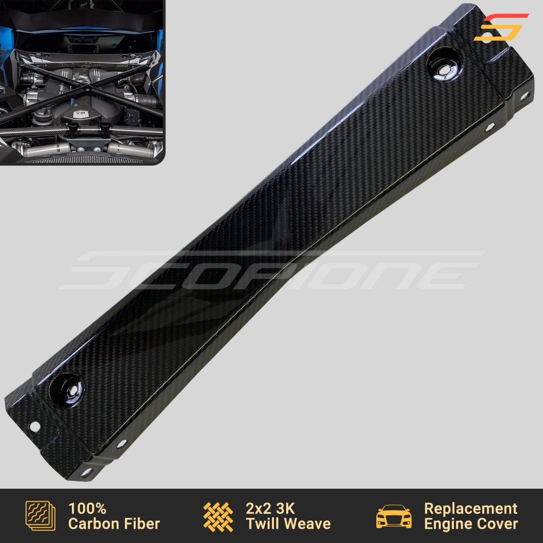 Scopione Carbon Fiber Engine Firewall Cover for Aventador