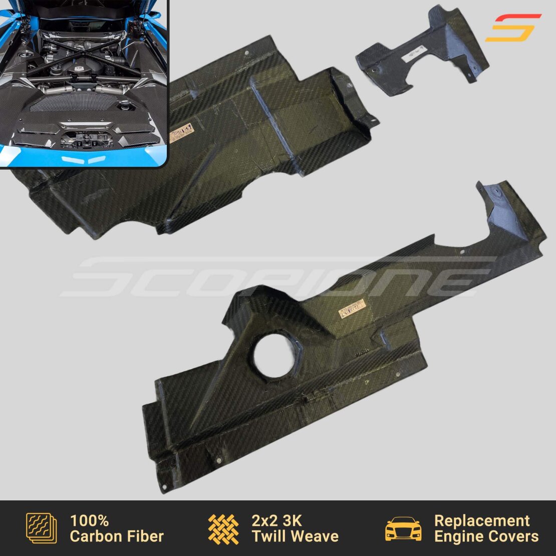 Scopione Carbon Fiber Side Engine Covers for Aventador