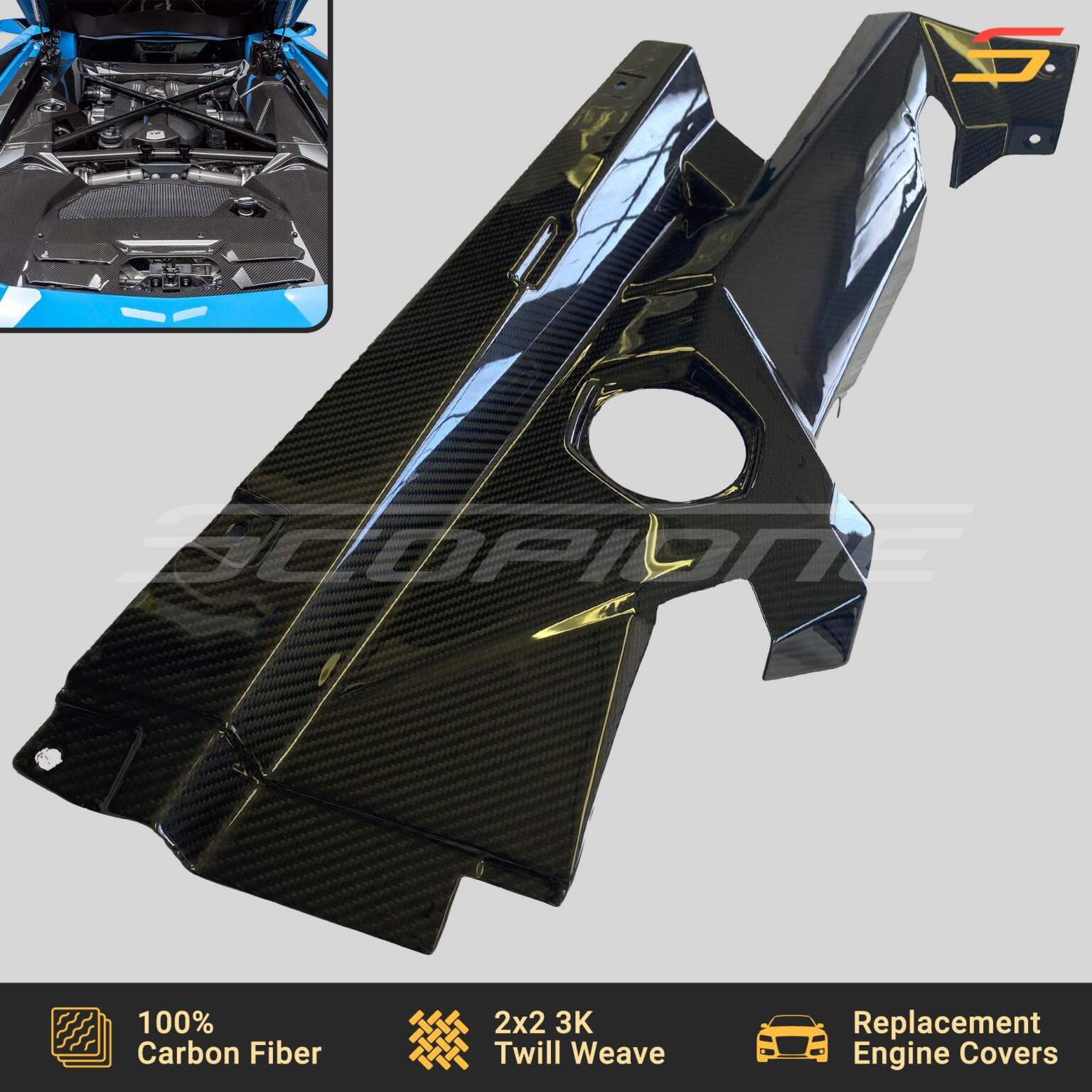 Scopione Carbon Fiber Side Engine Covers for Aventador