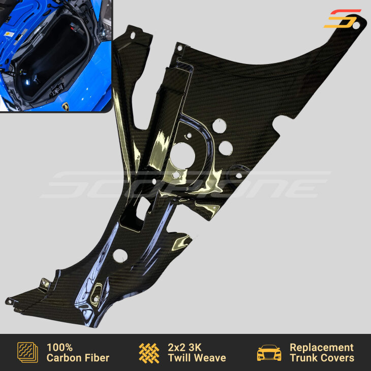 Scopione Carbon Fiber Front Trunk Covers Trim Kit for Aventador