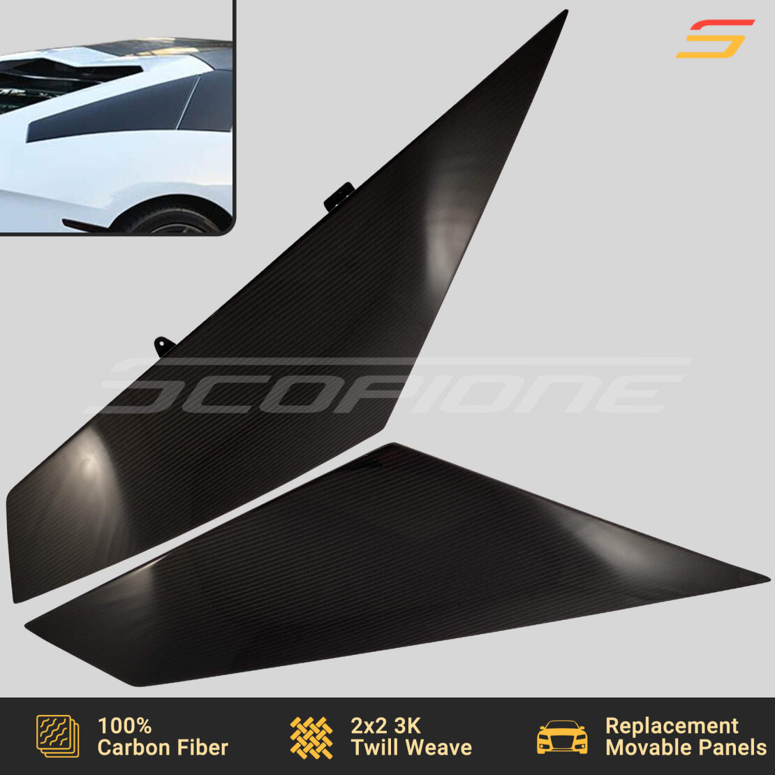 Scopione Carbon Fiber Movable Air Intake Panels for Aventador