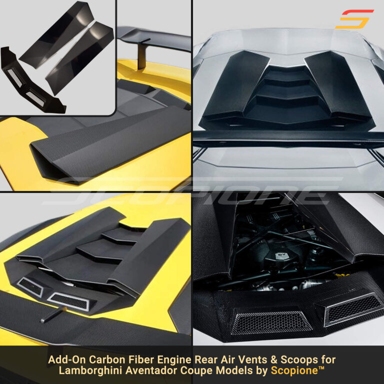 Scopione Carbon Roof Engine Air Scoops & Vents for Aventador