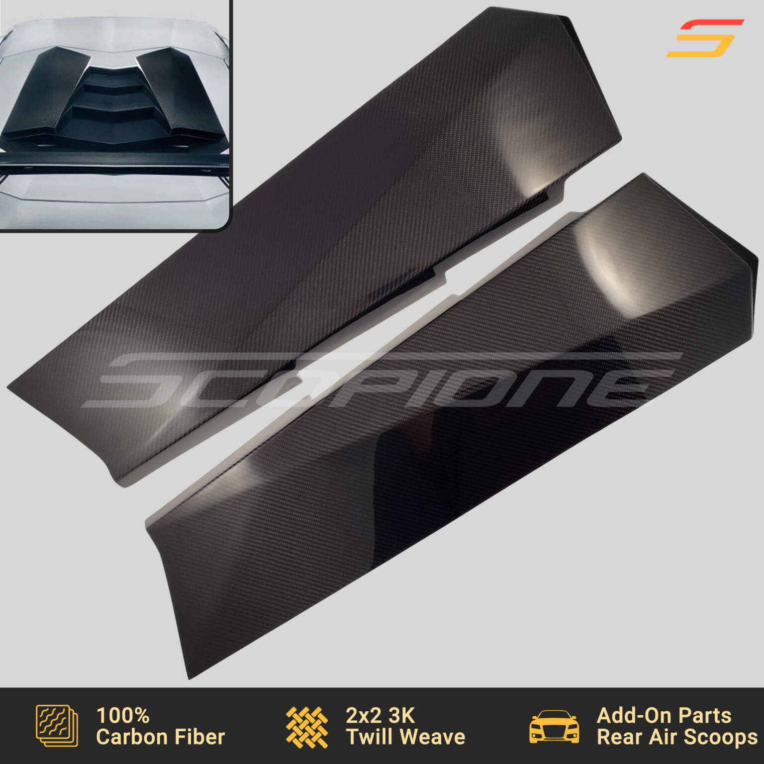 Scopione Carbon Fiber Movable Air Intake Panels for Aventador