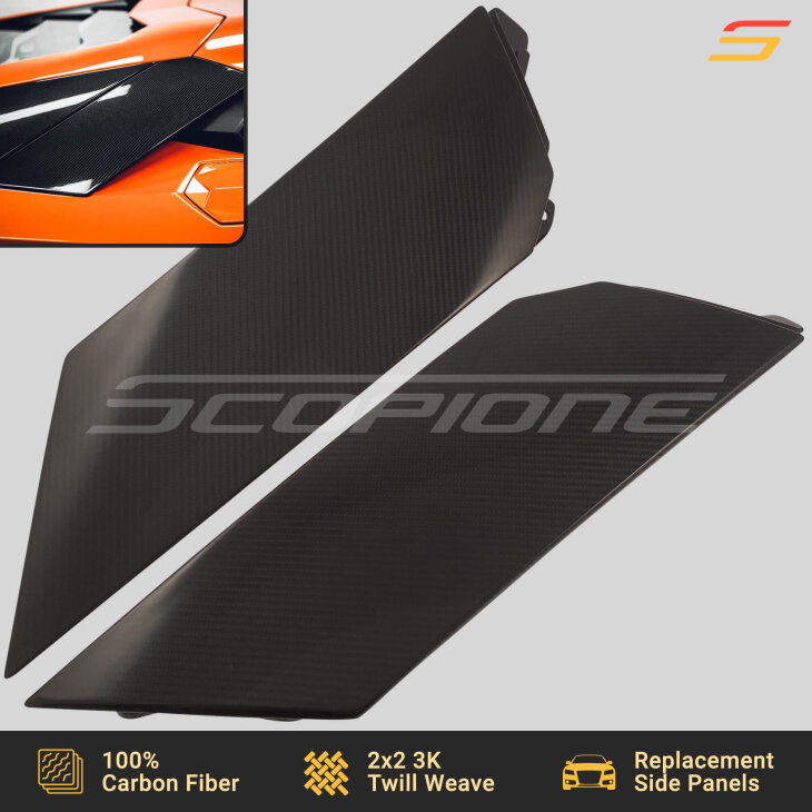 Scopione Carbon Fiber Windows Side Intake Panels for Aventador