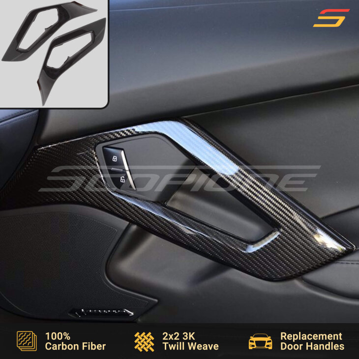 Scopione Carbon Fiber Door Handles Pulls for Aventador