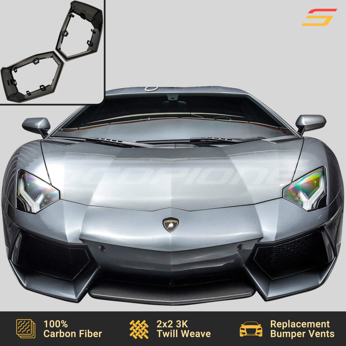 Scopione Carbon Fiber Front Bumper Vents for Aventador LP700