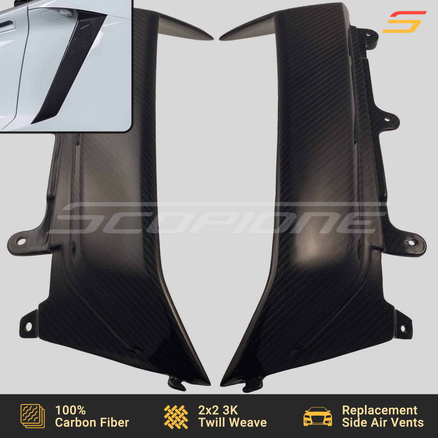Scopione Carbon Fender Vents for Lamborghini Aventador LP700