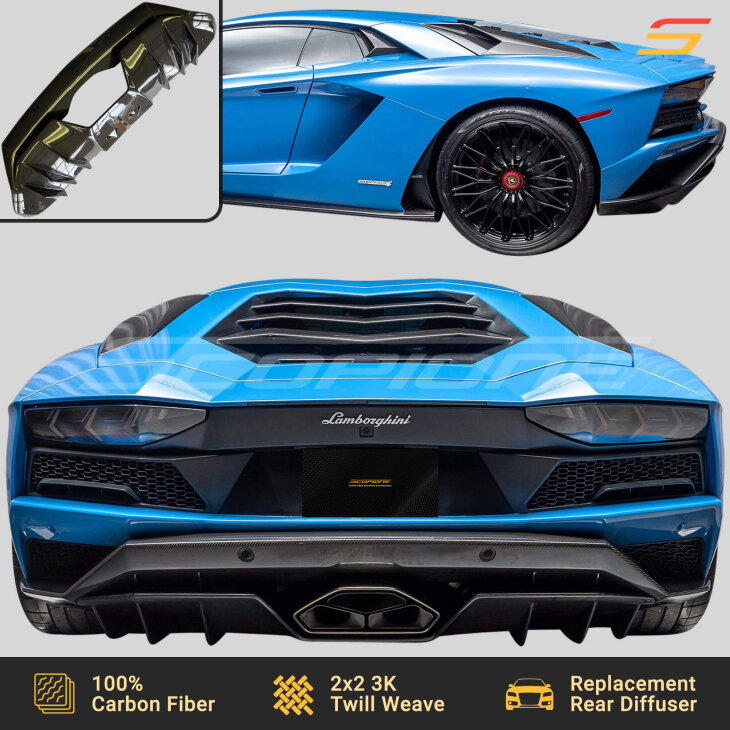 Scopione Carbon Fiber Rear Diffuser for Aventador S LP740