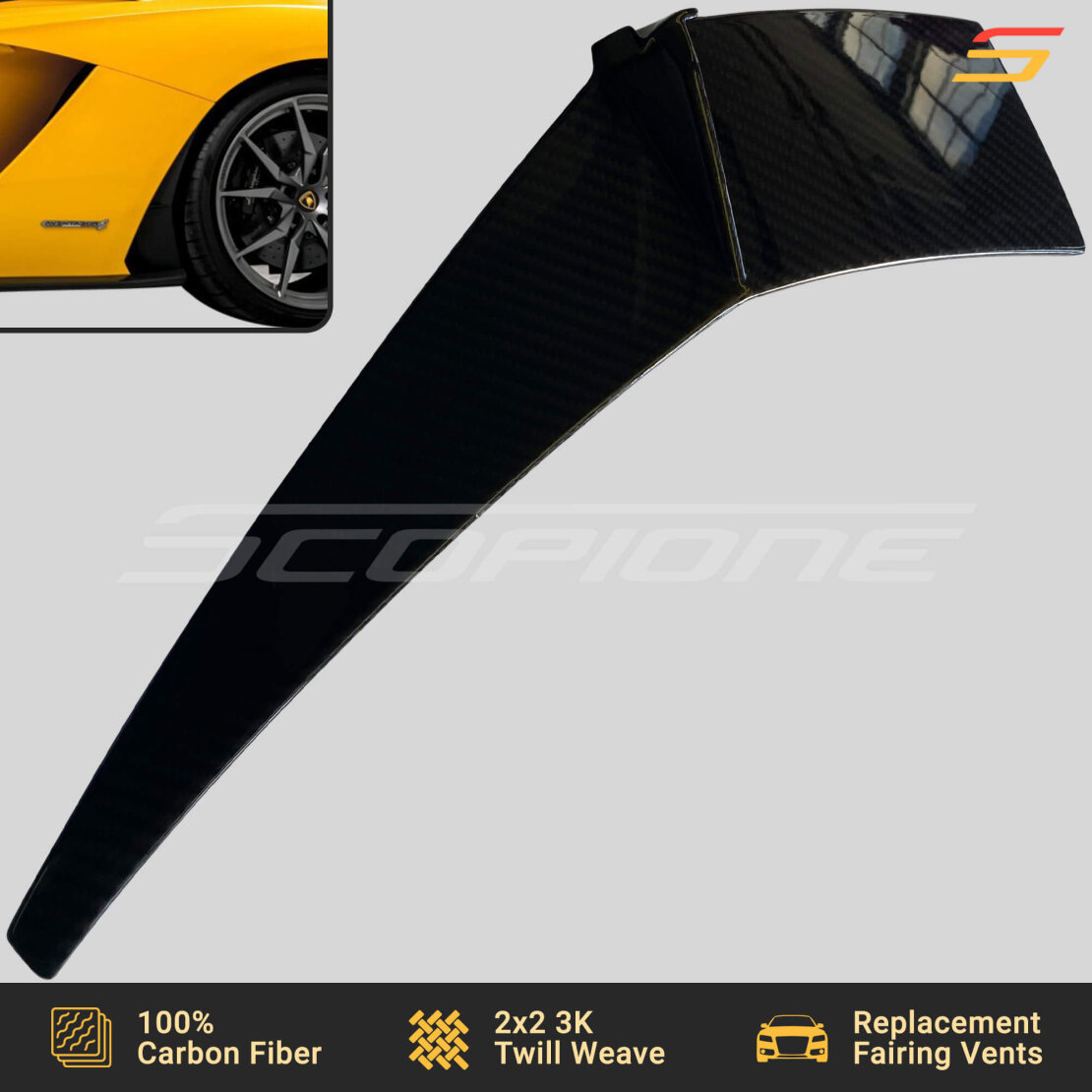 Scopione Carbon Side Skirt Rocker Vents for Aventador S LP740