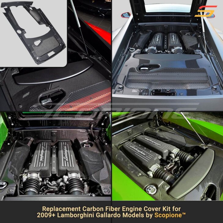 Scopione Carbon Fiber Engine Cover Kit for Gallardo