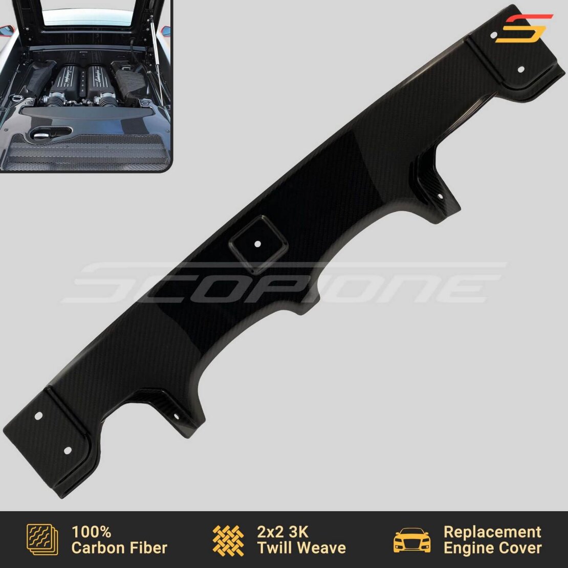 Scopione Carbon Fiber Engine Firewall Cover for Gallardo