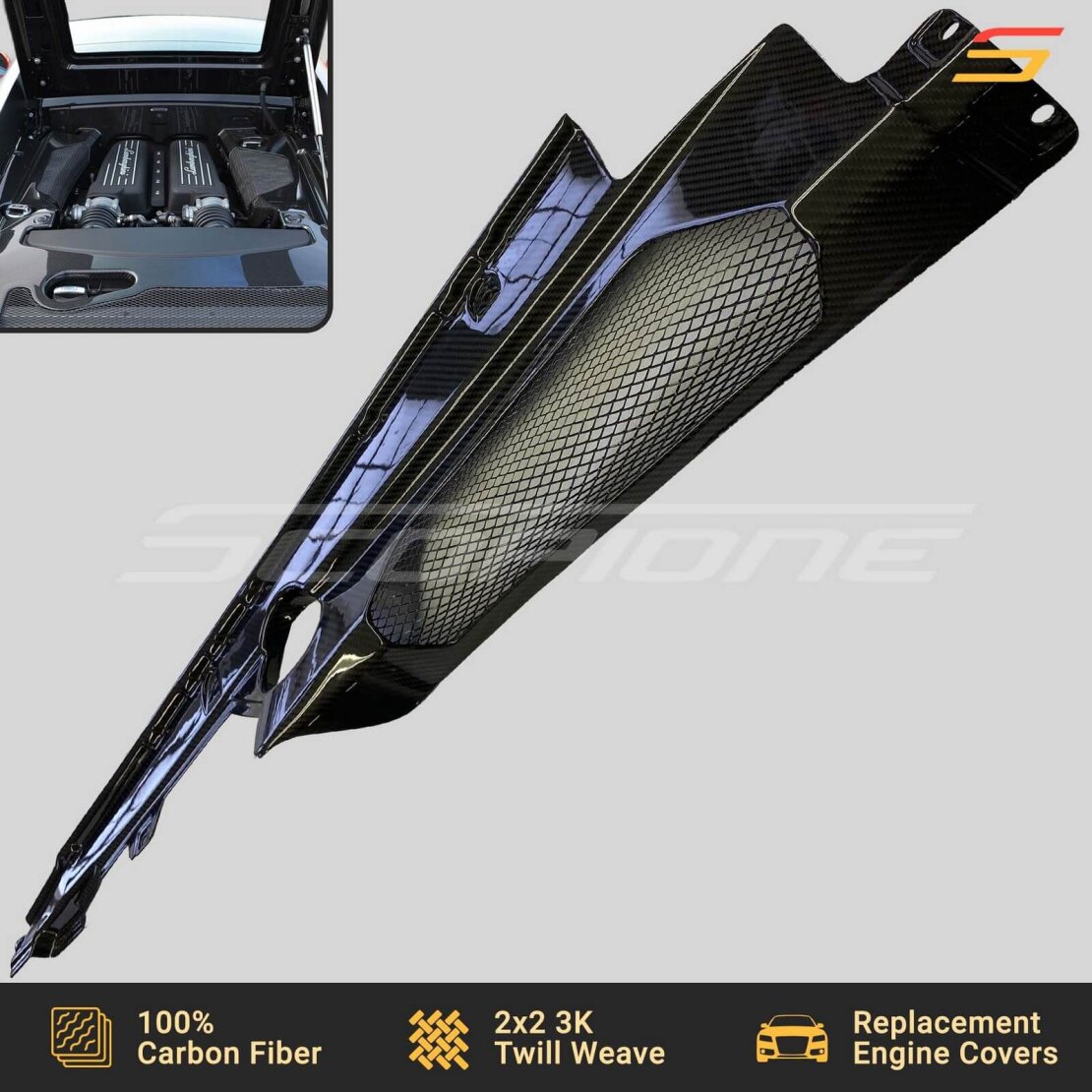Scopione Carbon Fiber Engine Side Covers for Gallardo