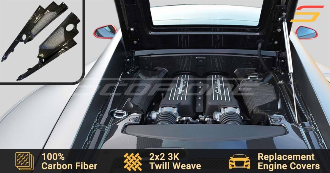 Scopione Carbon Fiber Engine Side Covers for Gallardo