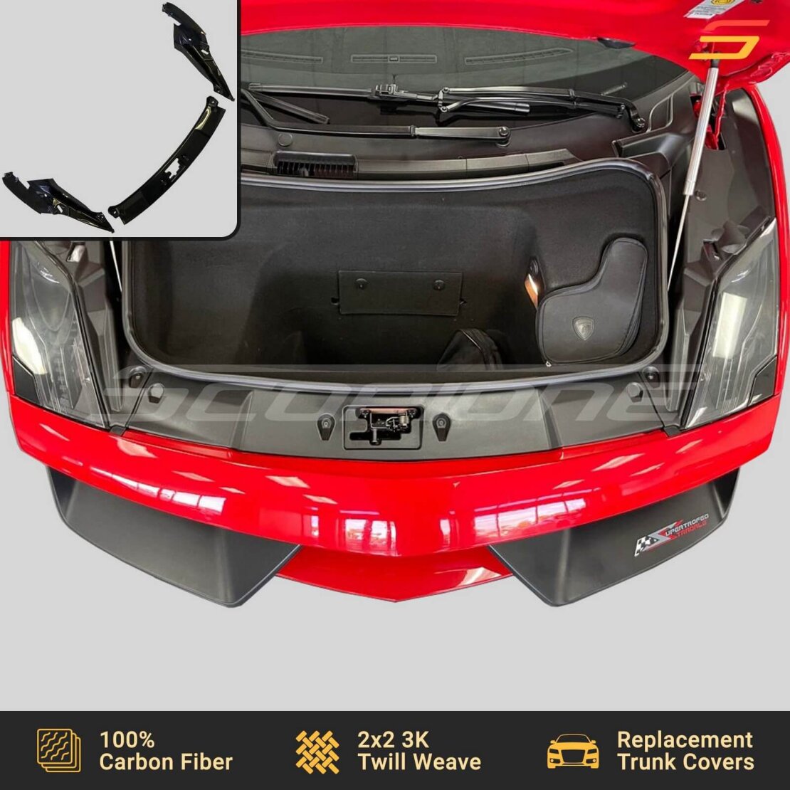 Scopione Carbon Fiber Front Bonnet Trunk Covers Kit for Gallardo