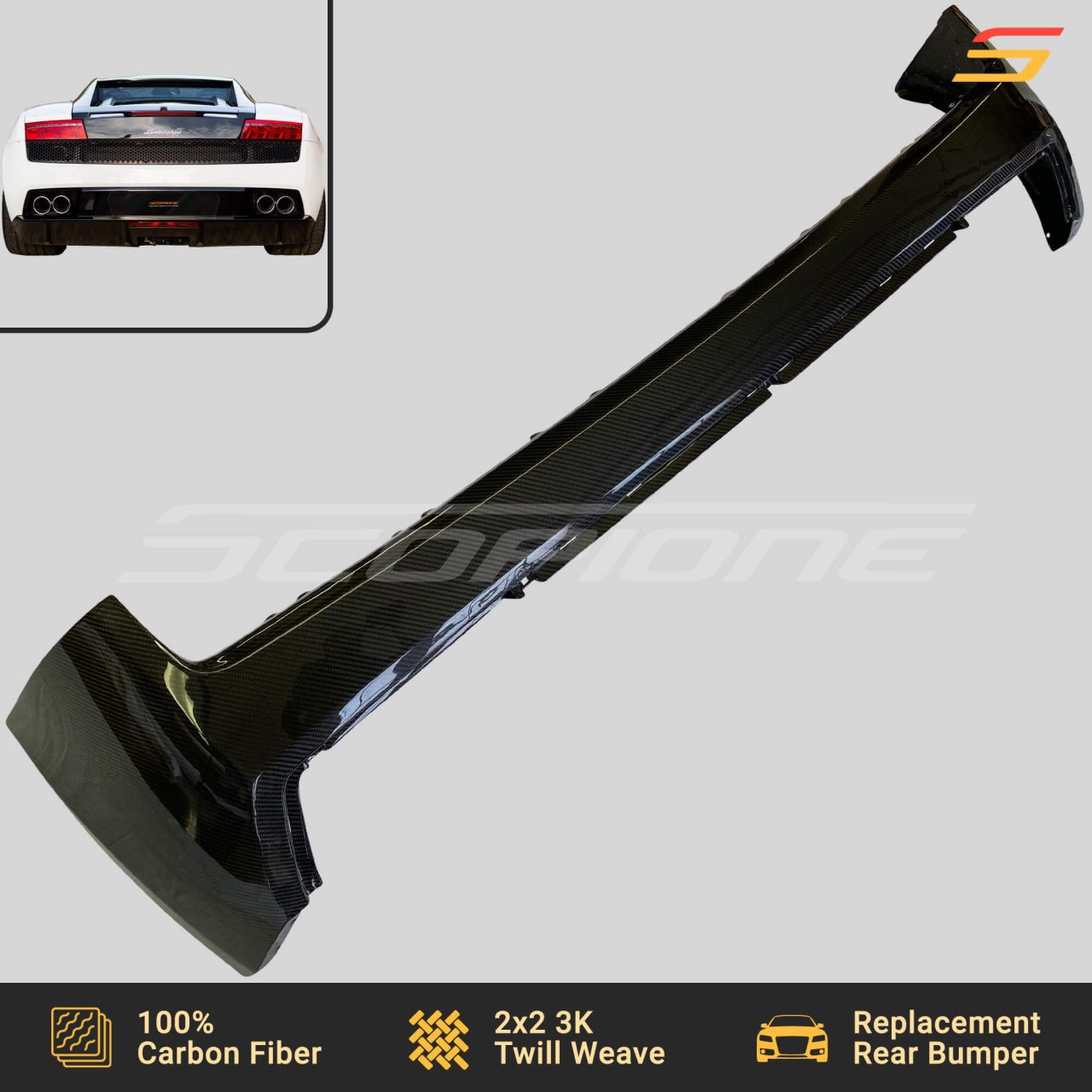 Scopione Carbon Fiber Rear Bumper for Gallardo LP550 LP560