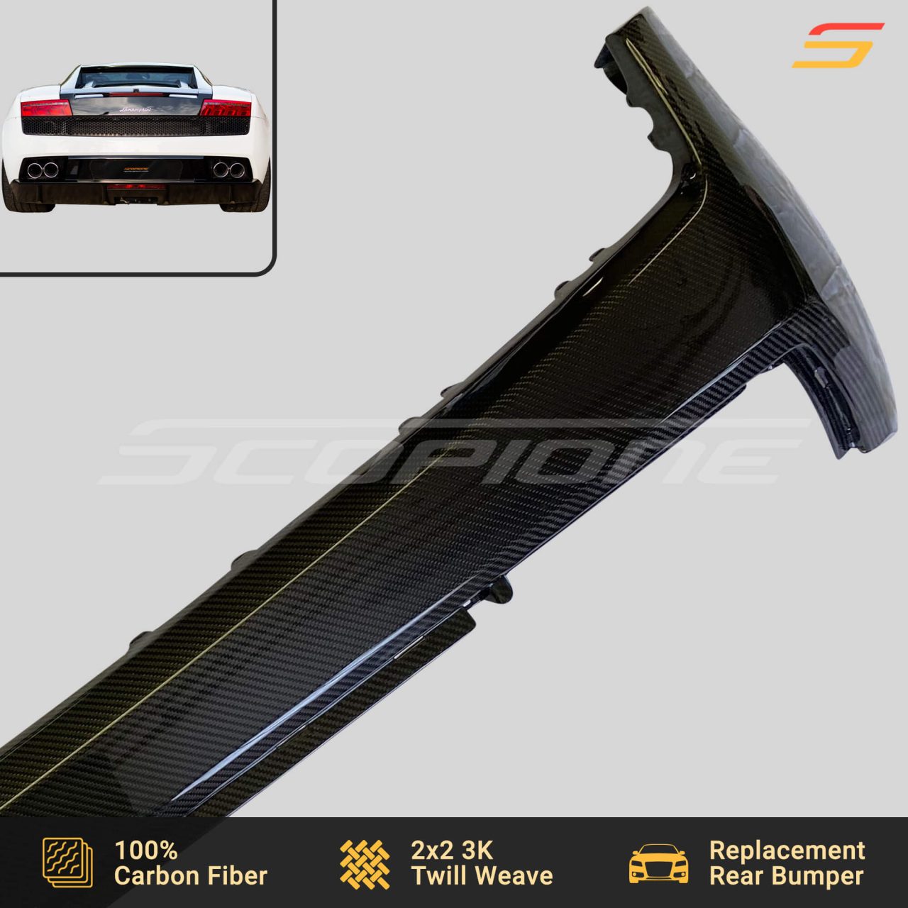 Scopione Carbon Fiber Rear Bumper for Gallardo LP550 LP560