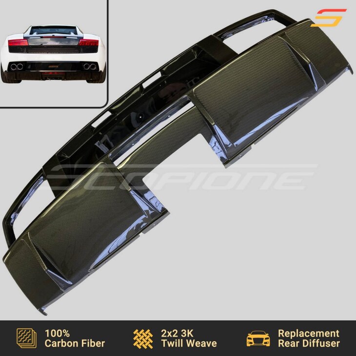 Scopione Carbon Rear Bumper Diffuser for Gallardo LP550 LP560