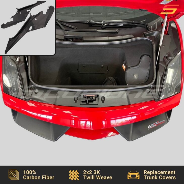 Scopione MATTE Carbon Fiber Front Side Trunk Covers | Gallardo