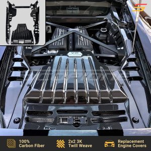 Scopione Carbon Fiber Engine Bay Covers Kit for Huracan