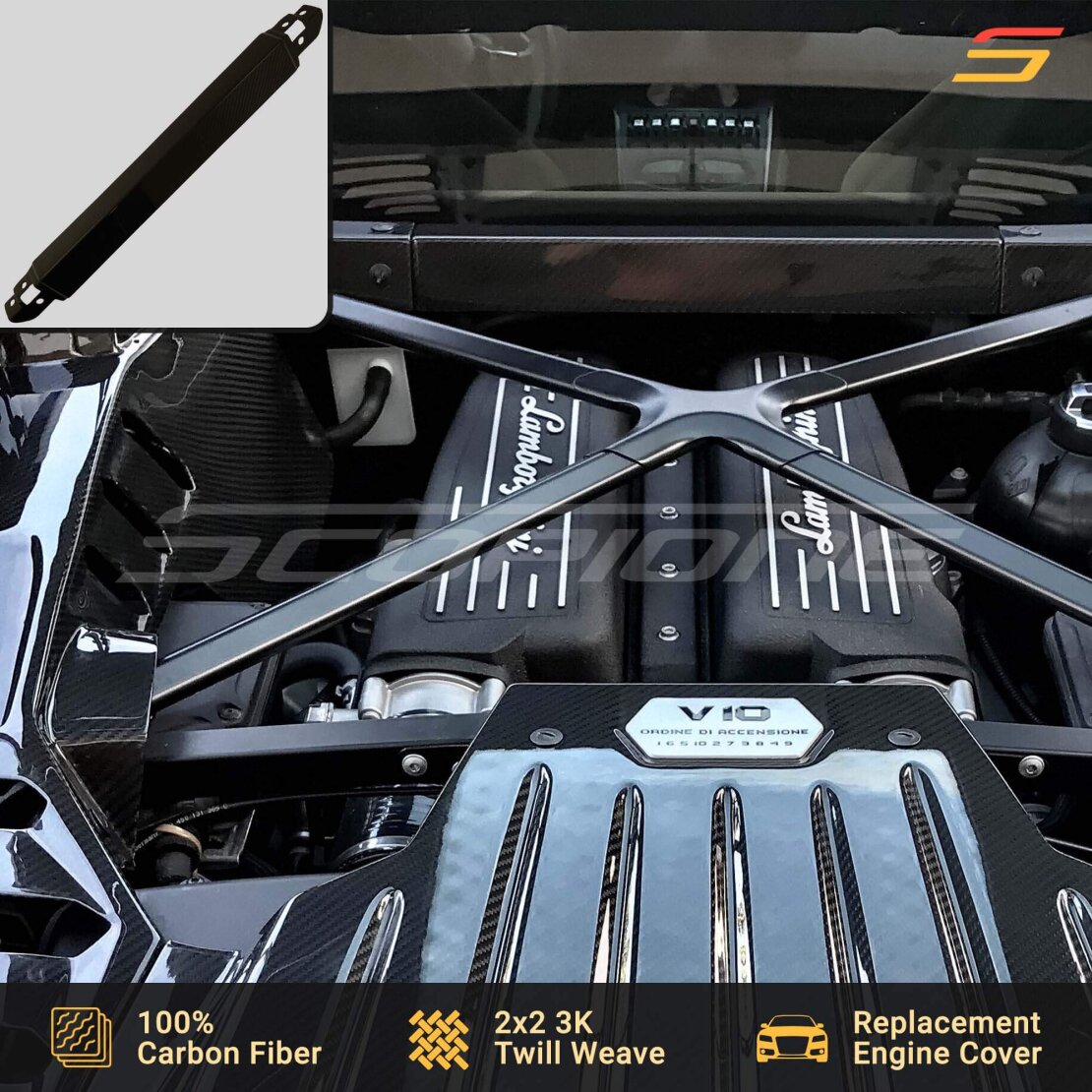 Scopione Carbon Fiber Engine Firewall Cover for Huracan