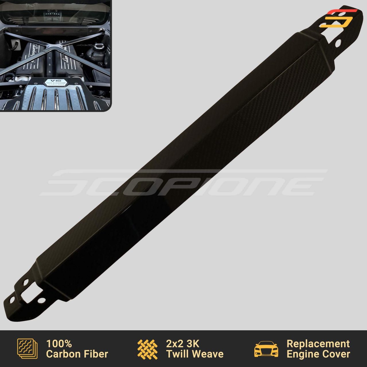 Scopione Carbon Fiber Engine Firewall Cover for Huracan