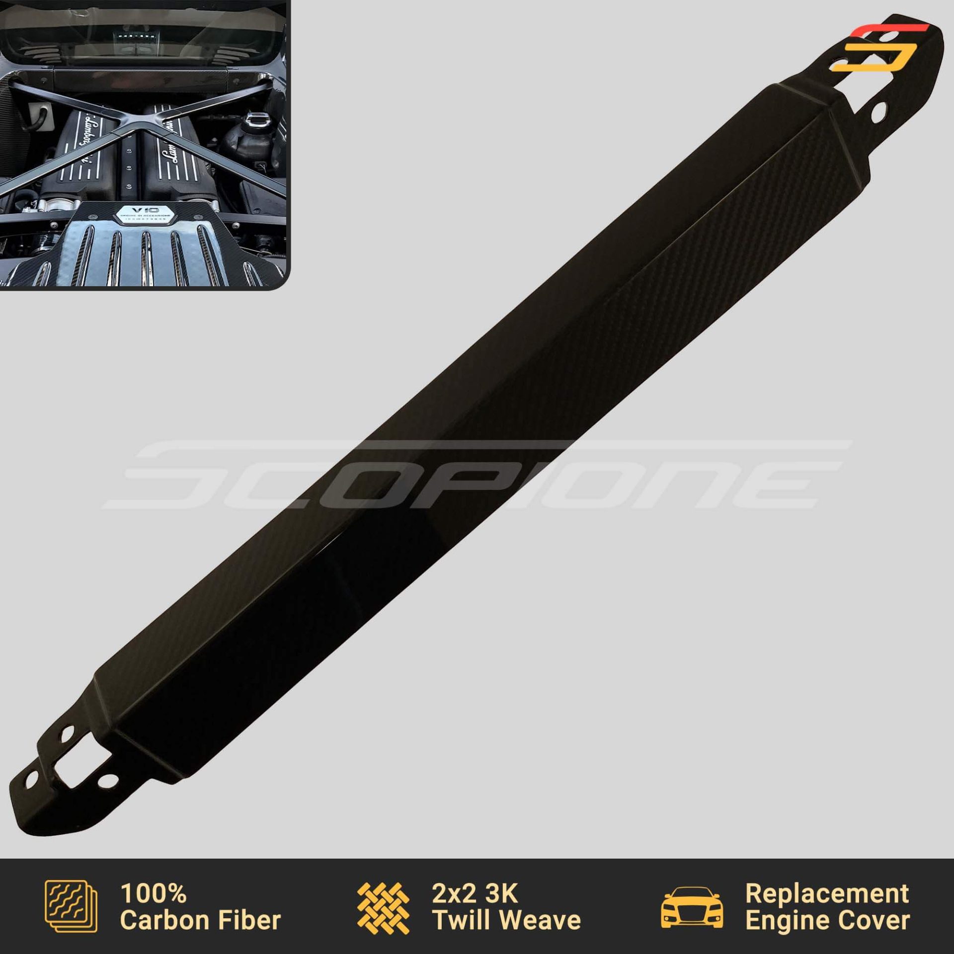 Scopione Carbon Fiber Engine Firewall Cover for Huracan