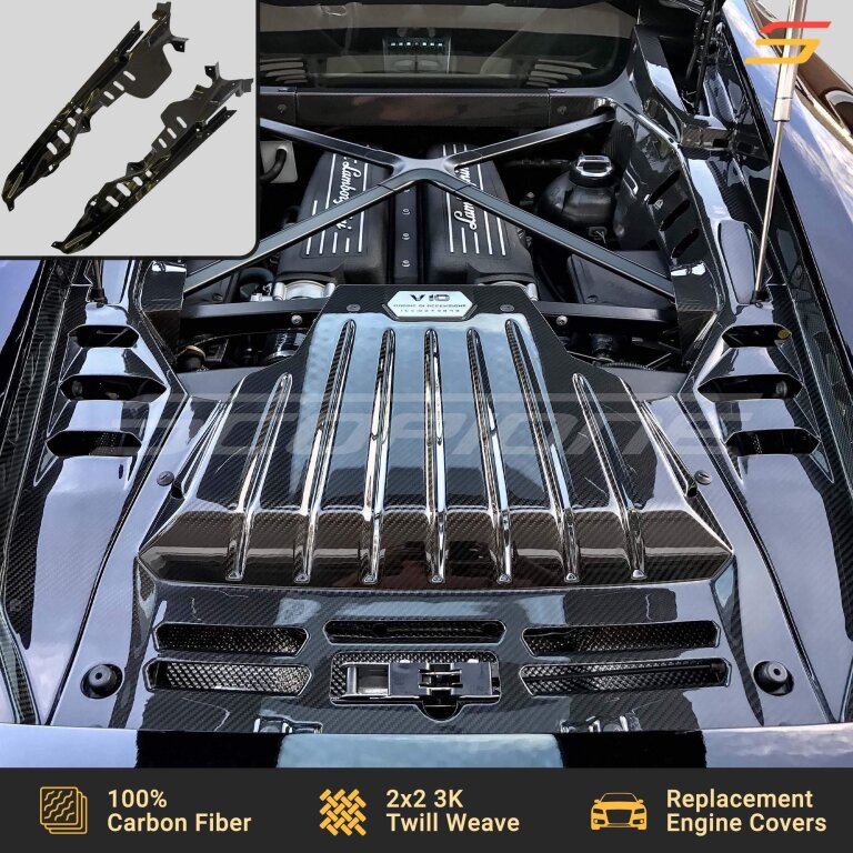 Scopione Carbon Fiber Engine Side Covers for Huracan
