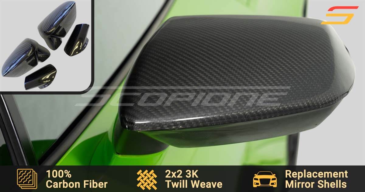 Scopione Carbon Fiber Replacement Side Mirrors for Huracan