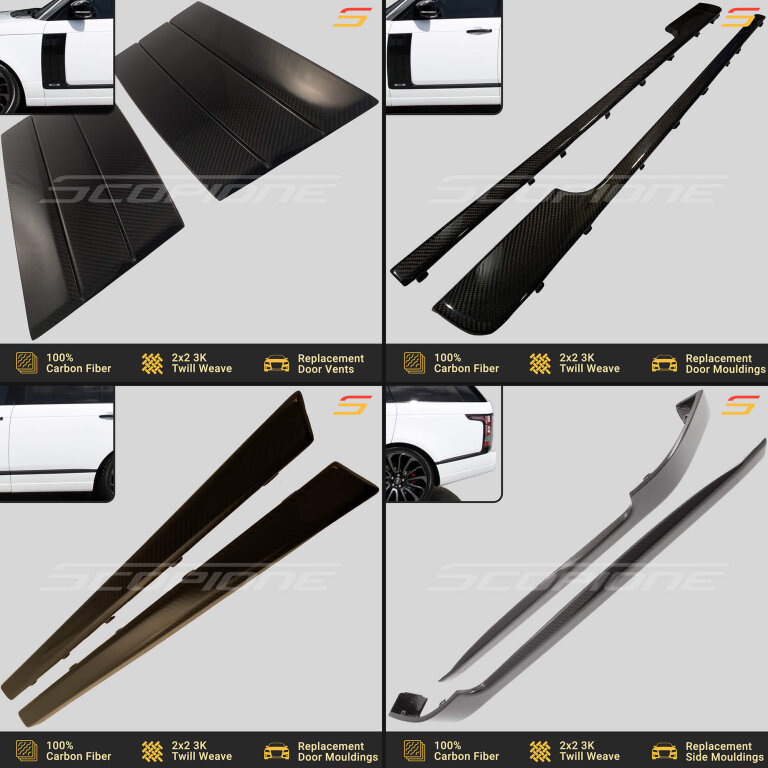 Scopione Carbon Doors & Bumper Molding Trim Kit | Range Rover