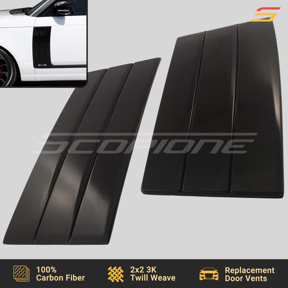Scopione Carbon Door Side Vents Panels Trim | Range Rover