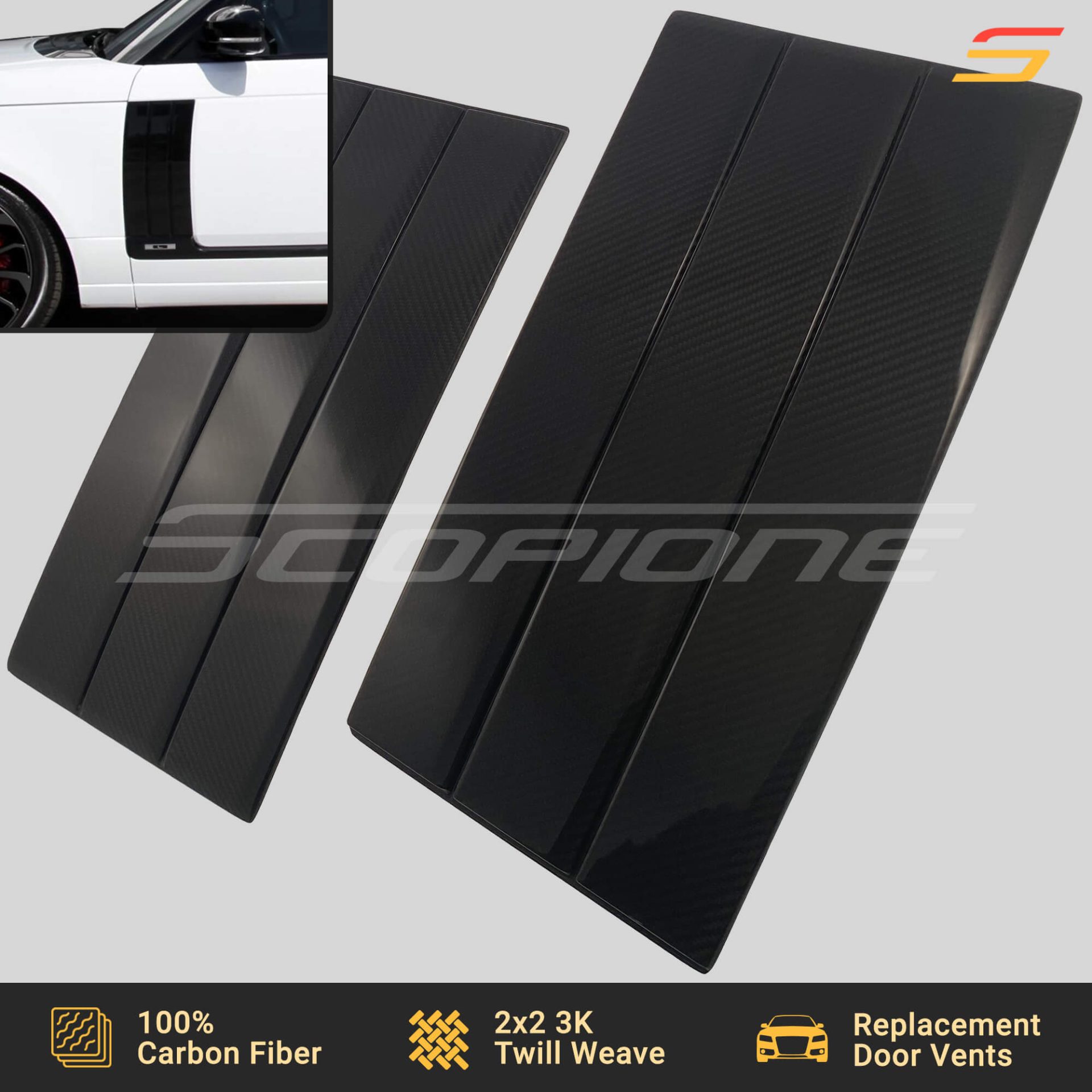 Scopione Carbon Door Side Vents Panels Trim | Range Rover