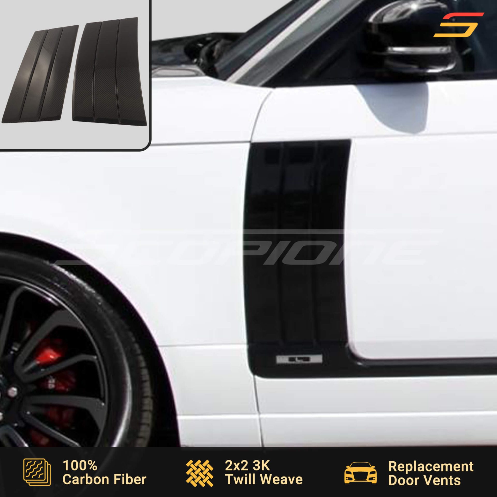 Scopione Carbon Door Side Vents Panels Trim | Range Rover