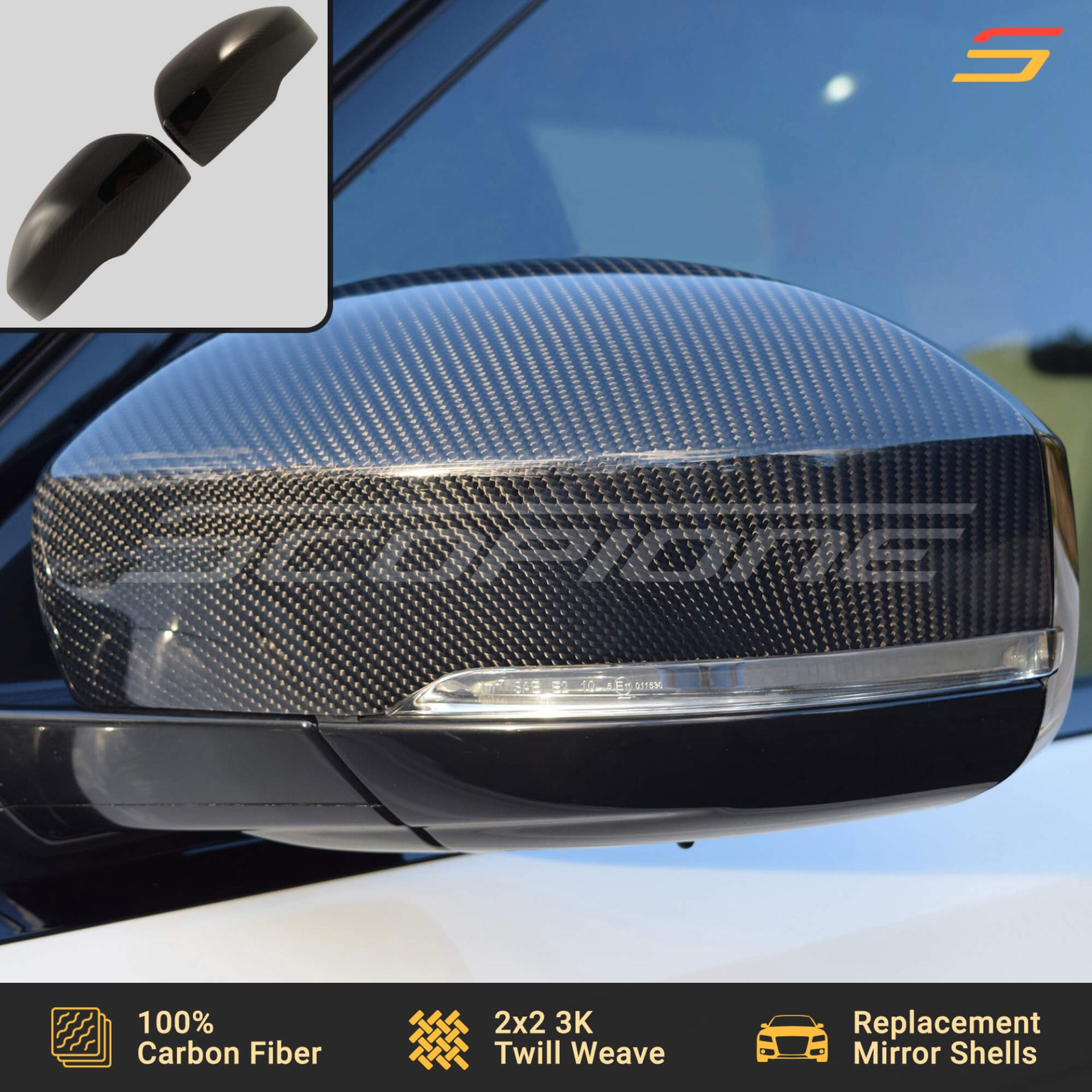 Scopione Carbon Side Mirror Replacement Covers | Range Rover