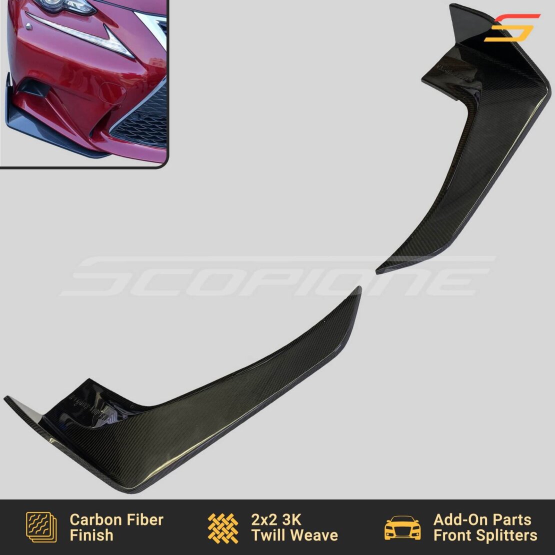 Scopione Carbon Splitters – Lexus IS250/IS350 F Sport