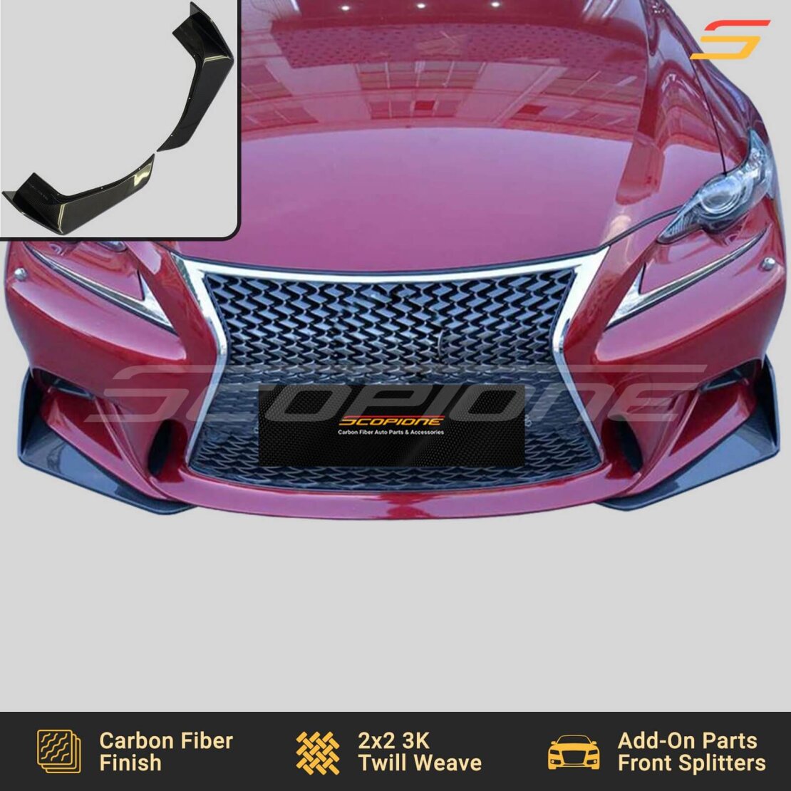 Scopione Carbon Splitters – Lexus IS250/IS350 F Sport